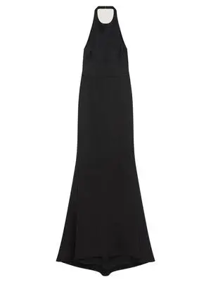 Givenchy Halter Neck Crepe And Satin Dress Black