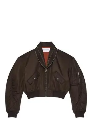 Givenchy Nylon Bomber Jacket With Zipped Shawl Collar - Brown