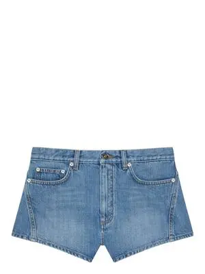 Givenchy Washed Denim Mini Shorts - Medium Blue