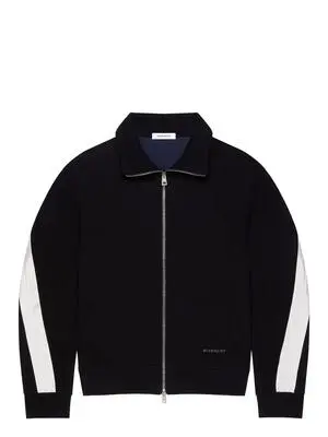 Givenchy Zipped Scuba Sweatshirt With Satin Couture Detail - Black