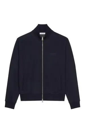 Givenchy Zipped Wool-cashmere Sweatshirt With Patch - Navy