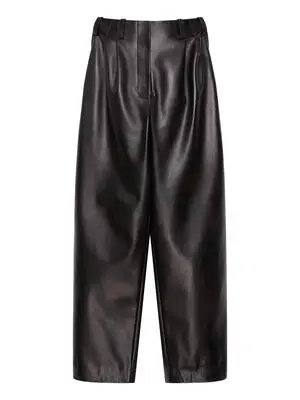 Givenchy Double Pleat Lambskin Trousers - Black