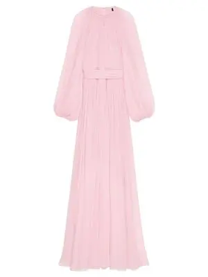 Givenchy Balloon Sleeve Silk Chiffon Evening Dress - Sorbet Pink