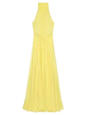 Givenchy Halterneck Silk Chiffon Evening Dress - Acid Yellow