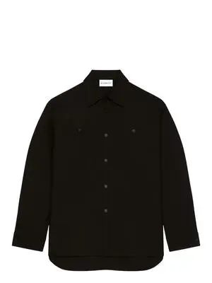 Givenchy Couture Seam Overshirt In Flannel - Black