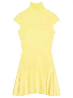 Givenchy Mini Dress With Flared Skirt - Acid Yellow