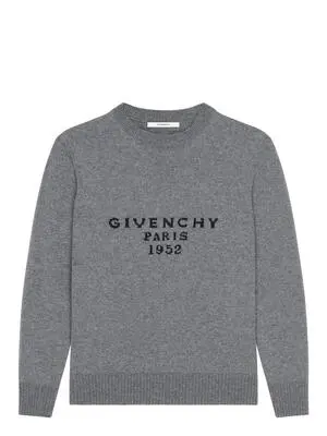 Givenchy Wool And Cashmere Sweater With Jacquard - Slate Blend