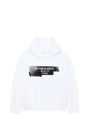 Givenchy Fleece Hoodie With Tape Print - White