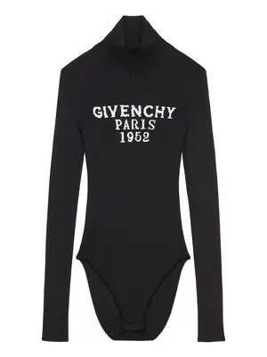 Givenchy Fine Rib Bodysuit With Jacquard - Black