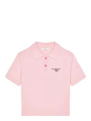 Givenchy Polo Top In Wool And Cashmere - Light Pink