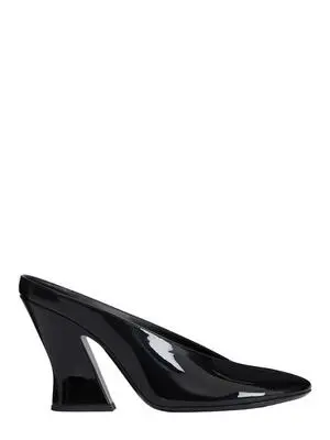 Givenchy Sculpted Heeled Patent Leather Mules - Black