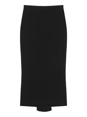 Givenchy Midi Kickback Wool Skirt - Black