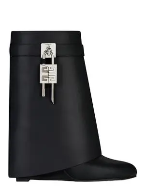 Givenchy Shark Lock Leather Ankle Boots - Black