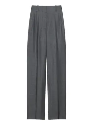 Givenchy Double Pleat Wool Pants - Grey Mix