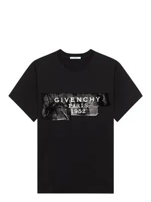 Givenchy T-shirt With Tape Print - Black