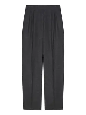 Givenchy Double Pleat Wool Pants - Grey Mix