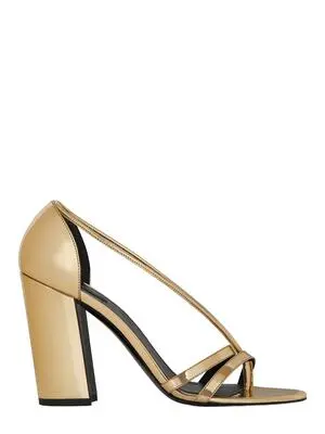 Givenchy Mirror-effect Leather Block Heel Sandals - Golden