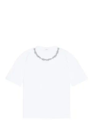 Givenchy Boxy Fit T-shirt With Crystal Embellishments - White