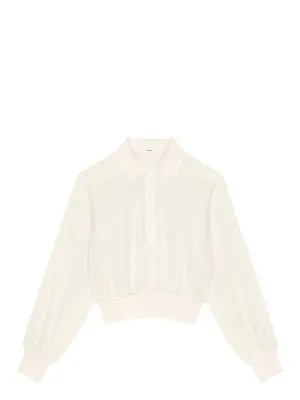 Givenchy Long-sleeved Silk Polo Shirt - Ecru