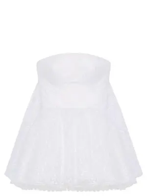 Givenchy Mini Bustier Lace Dress With Cape - White