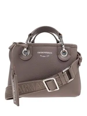 Emporio Armani Handbag With Printed Logo - Brown