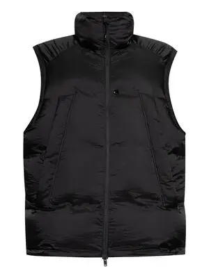 Y3 Quilted Down Vest With Logo - Black