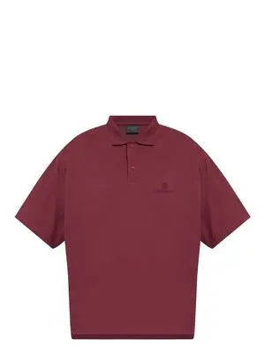 Balenciaga Polo With Embroidered Logo - Burgundy