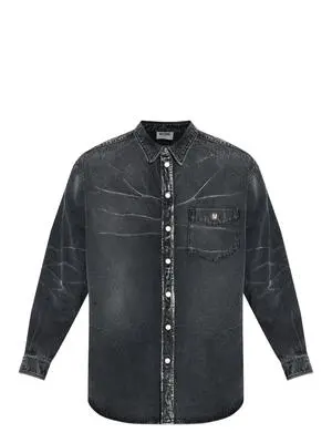 Moschino Logo Denim Shirt - Grey