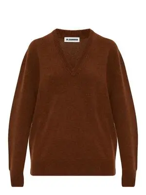 JIL SANDER Wool And Cashmere Blend Sweater - Brown