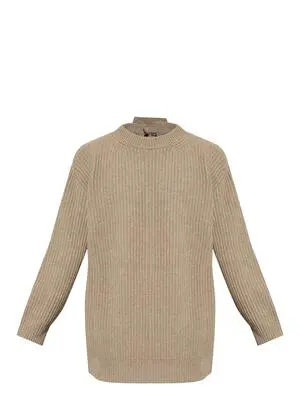 MAISON MARGIELA Wool Knit Sweater With Button Fastening - Beige
