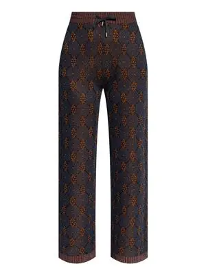 Etro Trousers With Lurex Thread - Navy Blue