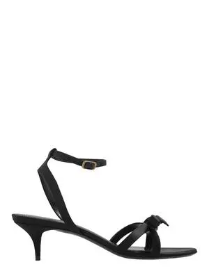 Balenciaga Satin Kitten Heel Sandals - Black