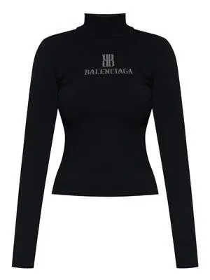 Balenciaga Logo Turtleneck - Black