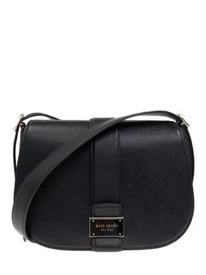 Kate Spade New York Shoulder Bag In Leather With Logo - Black