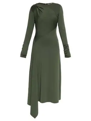 Victoria Beckham Asymmetric Draped Dress - Green
