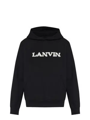 LANVIN Logo Bouclé Textured Sweatshirt - Black