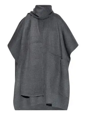 TOTÊME Wool Poncho With Detachable Collar - Grey