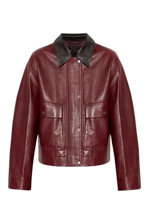 Rag & Bone Leather Jacket Burgundy