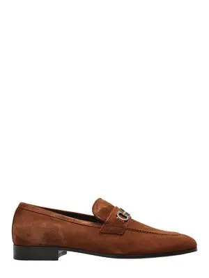 FERRAGAMO Suede And Leather Loafers - Brown