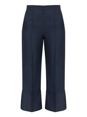 Theory Creased Culottes Trousers - Navy Blue