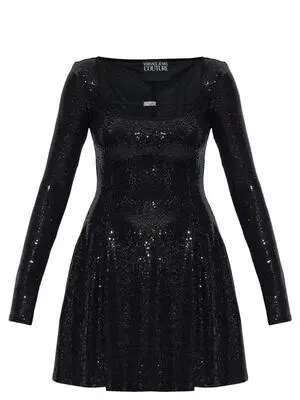 Versace Sequin-embellished Mini Dress - Black