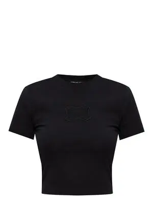 Versace T-shirt With Embroidered Logo - Black