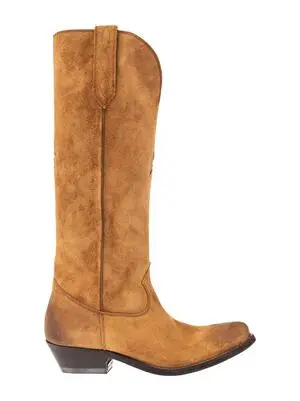 GOLDEN GOOSE Wish Star Leather Cowboy Boots - Brown