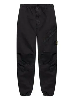 Stone Island Trousers With Logo Patch - Grey