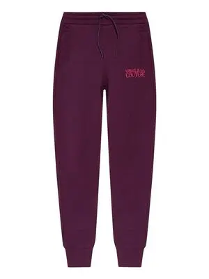 Versace Embroidered Logo Sweatpants - Purple