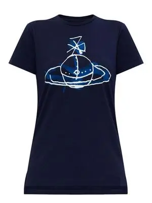VIVIENNE WESTWOOD Logo T-shirt - Navy Blue