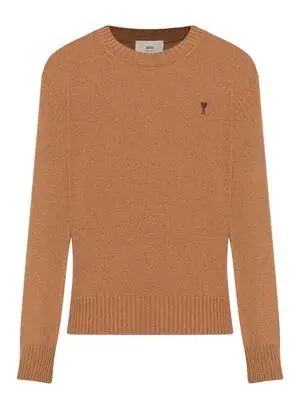 Ami Cashmere Crew Neck Sweater - Beige