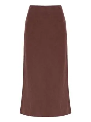 SAMSØE SAMSØE Saagneta Linen Midi Skirt - Brown