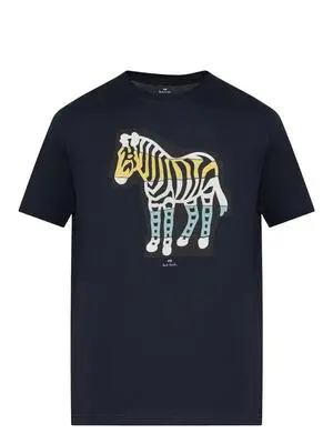 Paul Smith T-shirt With Colorful Print - Navy Blue