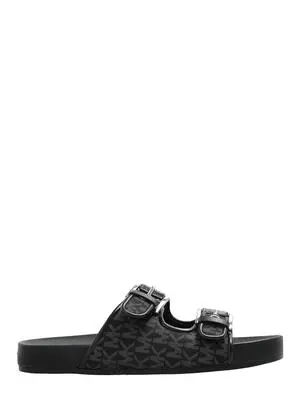 Michael Kors Byers Monogram Slides - Black